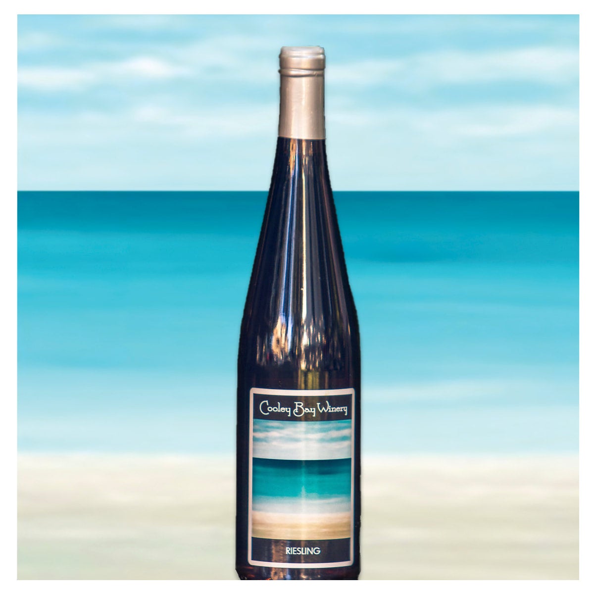 Riesling Wine Blue Bottle